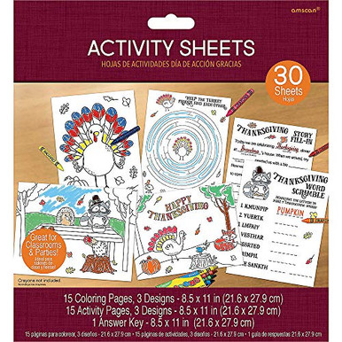 Thanksgiving Friendsgiving Holiday Coloring and Activity Sheets or ...