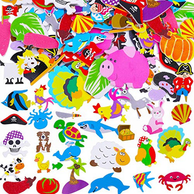 HOWAF 89 Pack Self Adhesive Foam Sticker for Children Crafts Sealife ...