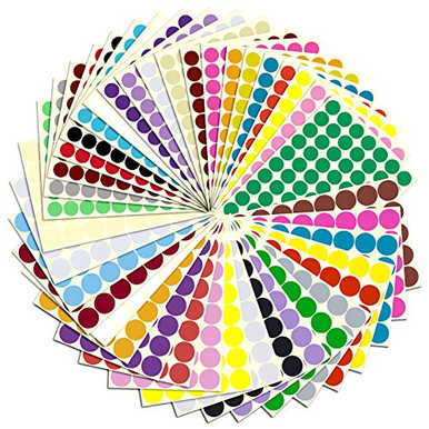 Round Color Coding Circle Stickers 1 3 4 inch Diameter 20 Assorted ...