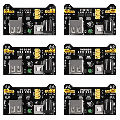 ALMOCN 6PCS 3 3V 5V MB102 Breadboard Power Supply Module DC 6 5 12V USB ...