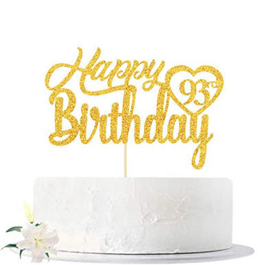 Gold Glitter Happy 93rd Birthday Cake Topper Hello 93 Cheers to 93 ...