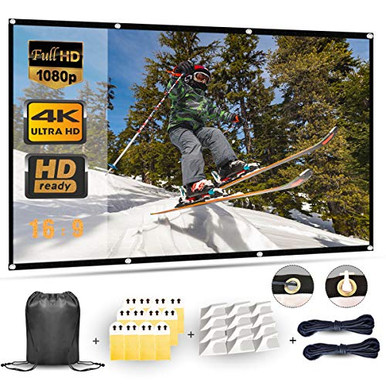 Projector Screen, Projection Screen 100 inch, 16x9 HD 3D TV Projector ...