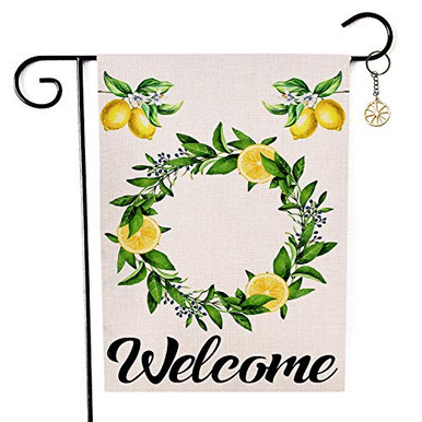 Angeloken Vintage Garden Flags Welcome Lemon Yard Flag Vertical Double ...