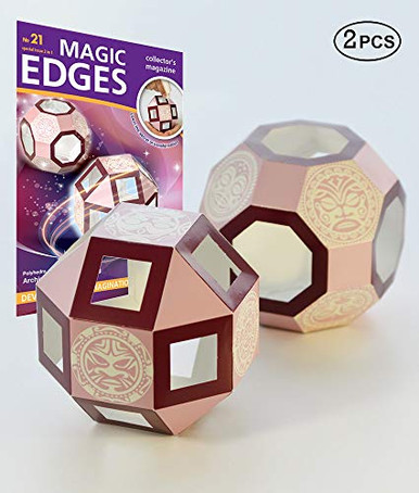 Magic Edges 21 Polyhedra 3D Paper Model Kit Geometric Solids Two ...