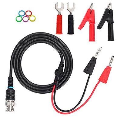 Sumnacon BNC Male Connector to Dual Stackable Banana Plug Alligator ...