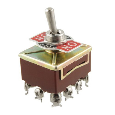 uxcell AC 15A 250V 10A 380V Screw Terminals On Off On 4PDT Toggle ...