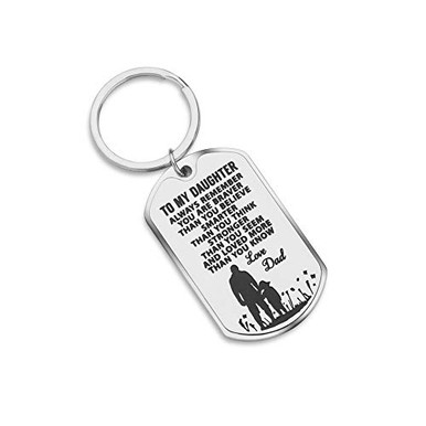 to My Daughter Gifts Keychain from Dad Daddy Family Inspirational ...