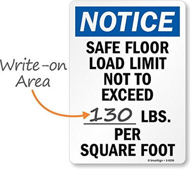 SmartSign Notice Safe Floor Load Limit Not To Exceed Lbs Per Square ...