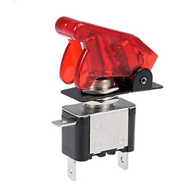 uxcell SPST Latching Rocker Toggle Switch Red LED Light 20A 12V 3P ON ...