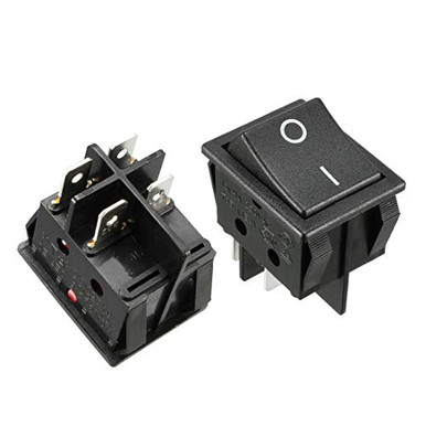 uxcell 5Pcs AC 16A 125V 16A 250V 4 Terminal 2 Position Boat DPST Rocker ...