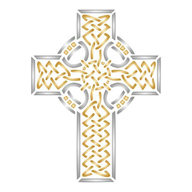 Celtic Cross Stencil 3 x 4 inch S Celtic Druid Religious Ethnic Tribal ...