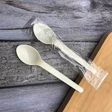 Light Weight Disposable Plastic Spoons individual package 100 Pack ...