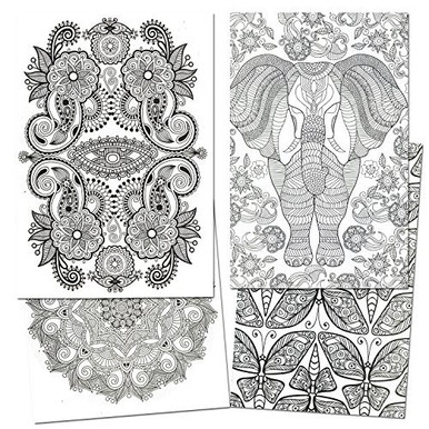Adult Coloring Books Value Set -- 4 Assorted Coloring Books for Adults ...
