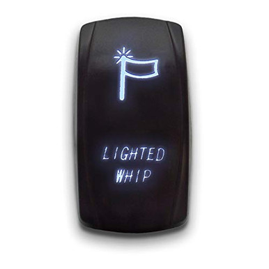 LIGHTED WHIP White STARK 5 PIN Laser Etched LED Rocker Switch Dual ...