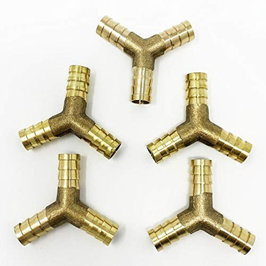 AgFinium 3/8" ID Hose Barb Y Shaped 3 Way Union Fitting Intersection ...
