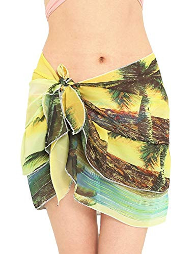 Botiou Womens Chiffon Ruffle Sarongs Multi Layer Cover up Pareo Canga ...