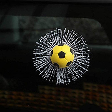 COGEEK 3D Prank Tricky Broken Glass Sticker Car Window Ball Hits Self ...