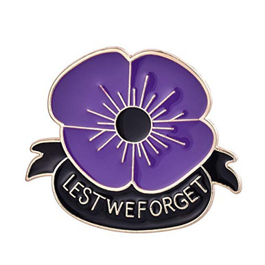 JanToDec Remembrance Day Veterans Day Jewelry Purple Poppy Brooch Pin ...