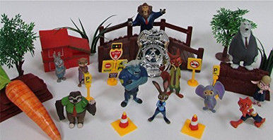 ZOOTOPIA 20 Piece FIGURE PLAY SET Featuring Judy Hopps, Nick Wilde ...