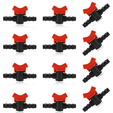 Heatoe 12 Pack 16mm Plastic Barbed Ball in-line Valve Drip Irrigation ...