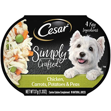 CESAR SIMPLY CRAFTED Adult Soft Wet Dog Food Meal Topper, Chicken ...