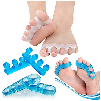 Toe Separators Set - 1 Pairs, Black White Toes Alignment Socks, Gel Toe ...