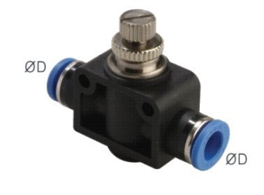 PneumaticPlus SCF 1 4 Air Flow Control Valve with Push to Connect Fitting In Line Speed ...