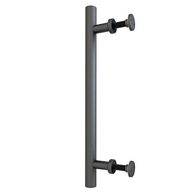15-3/4in Matte Black Steel Side Mount Pipe Handle Pull for Sliding Barn ...