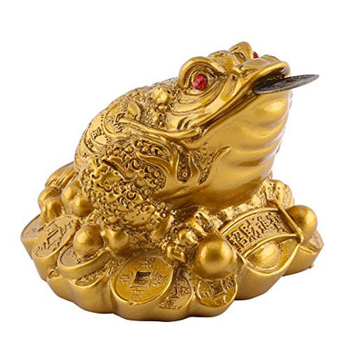 Feng Shui Money Frog Money Toad Chinese Lucky Three Legged Wealth Frog ...