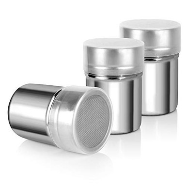 Accmor 3 Pack Powder Sugar Shaker with Lid Stainless Steel Mesh Shakers ...