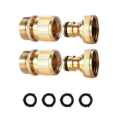 OGC Garden Hose Quick Connector 3 4 inch GHT Brass Easy Connect Fitting ...