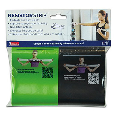 Alliance Rubber 09751 Non-Latex Resistor Strips Exercise Bands, 2 Pack ...
