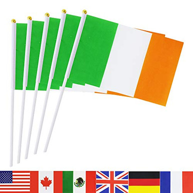 Ireland Stick Flag TSMD 50 Pack Hand Held Small Irish National Flags On ...