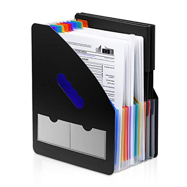 Zannaki Vertical Desktop Expandable File Organizer 12 Pockets Tiers ...