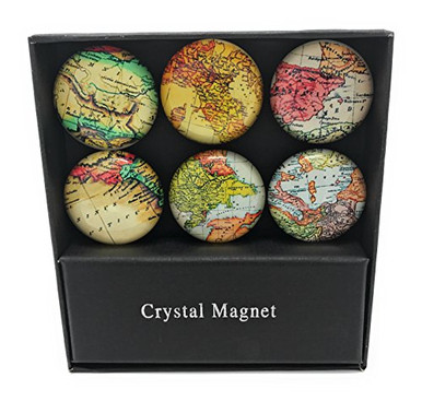 Value Arts Glass Dome Antique World Map Magnets, Assorted Set of 6 ...