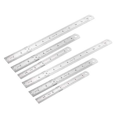 uxcell 2 Set Steel Rulers 6 8 12 inch Rulers Metal Ruler Ruler Inches ...