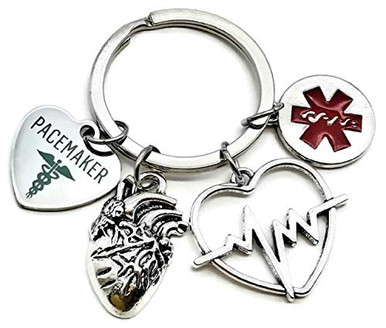 Pacemaker Medical Alert Keychain Packemaker Gift Heart ECG EKG ...