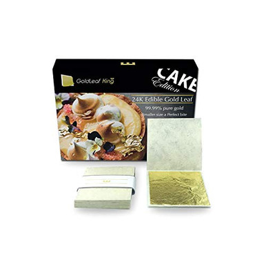 24k Gold Small Edible Gold Leaf Sheets 30 sheets x 1 2 Cake Edition ...