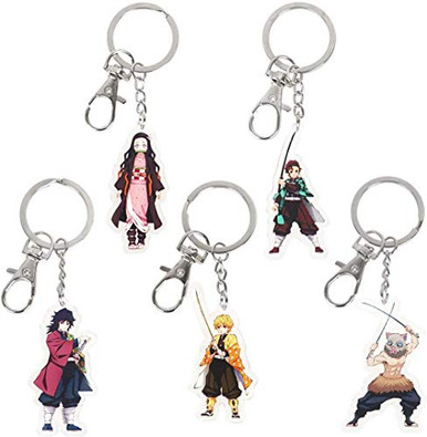 Anime Cosplay Acrylic Key Ring Set with 5 Figures for Tanjirou for ...
