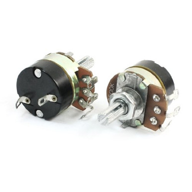 uxcell a13122600ux0207 2Pcs 500K Ohm Single Linear Taper Potentiometers ...