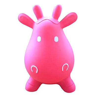 Pink Cow Bouncer with Hand Pump Inflatable Space Hopper Ride on Bouncy ...