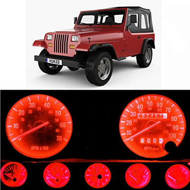 WLJH Bright Red Instrument Panel Gauge Cluster Speedometer Tach Oil ...