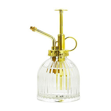 Ebristar Plant Mister Decorative Glass Water Spray Bottle with Gold Top ...