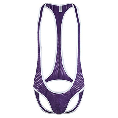 Mens Thong Leotard Bodysuit Stretch Singlet Wrestling Jumpsuit One ...