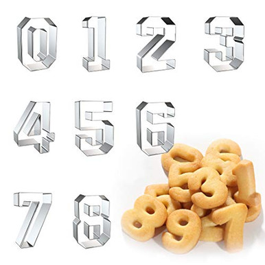 Numbers Cookie Cutter Set 9 Piece Stainless Steel Number Cutter Set ...