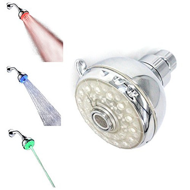 All Chrome Color Changing LED Shower Head Hydro-powered 7 Vibrant ...