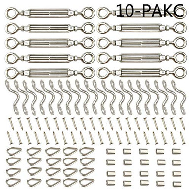 10 Pack Cable Railing Kits, 1/8 Heavy Duty 316 Stainless Steel Cable ...
