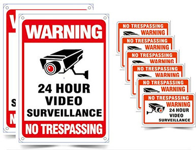 24 Hour Surveillance Sign No Trespassing Warning Sign Reflect Warning ...