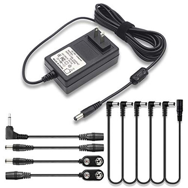 9V 1A 2A AC DC Guitar Effector Pedal Power Supply Adapter with 5 Way ...