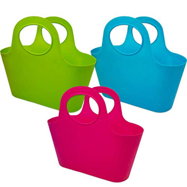 Set of 3 Large Plastic Baskets with Handles ~ Basket Plastic Large ...